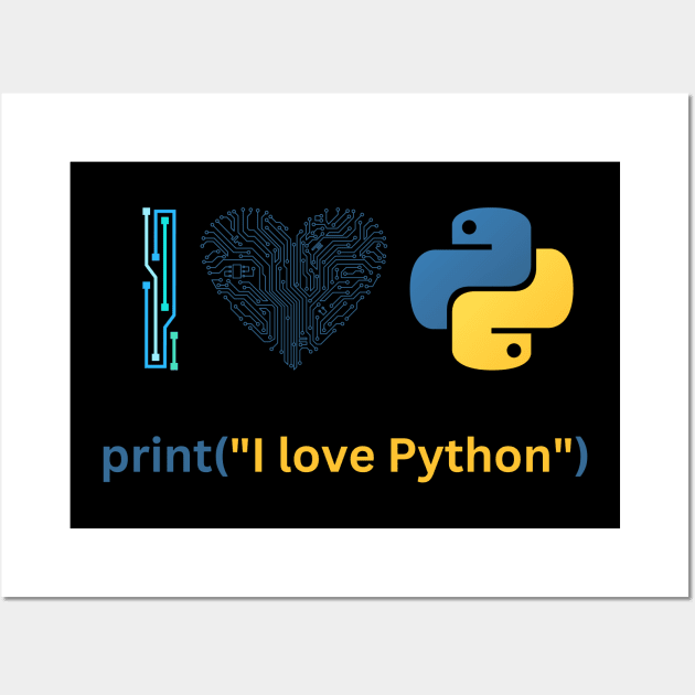 I love Python - Python - Posters and Art Prints | TeePublic